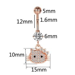 Hello Kitty | Jewelry | Hello Kitty Navel Belly Button Ring Rose Gold ...